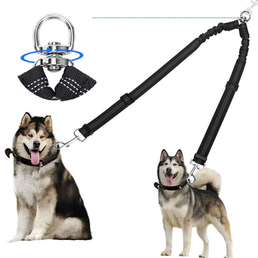 Corooci 2 Dog Leash, No Tangle 360° Swivel Rotation Heavy Duty Dog Lead ...