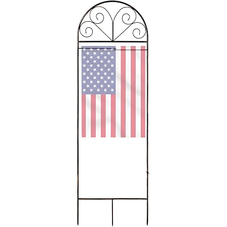 Amazon.com : Wrought Iron Black Star Arbor for Garden Flags 42" H ...
