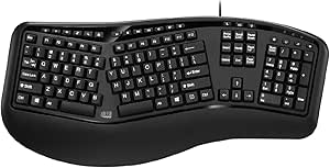 Amazon | Adesso AKB-150UB このキーボードは、人間工学に基づいたデザインの2つの高度な入力デバイスを提供します ...