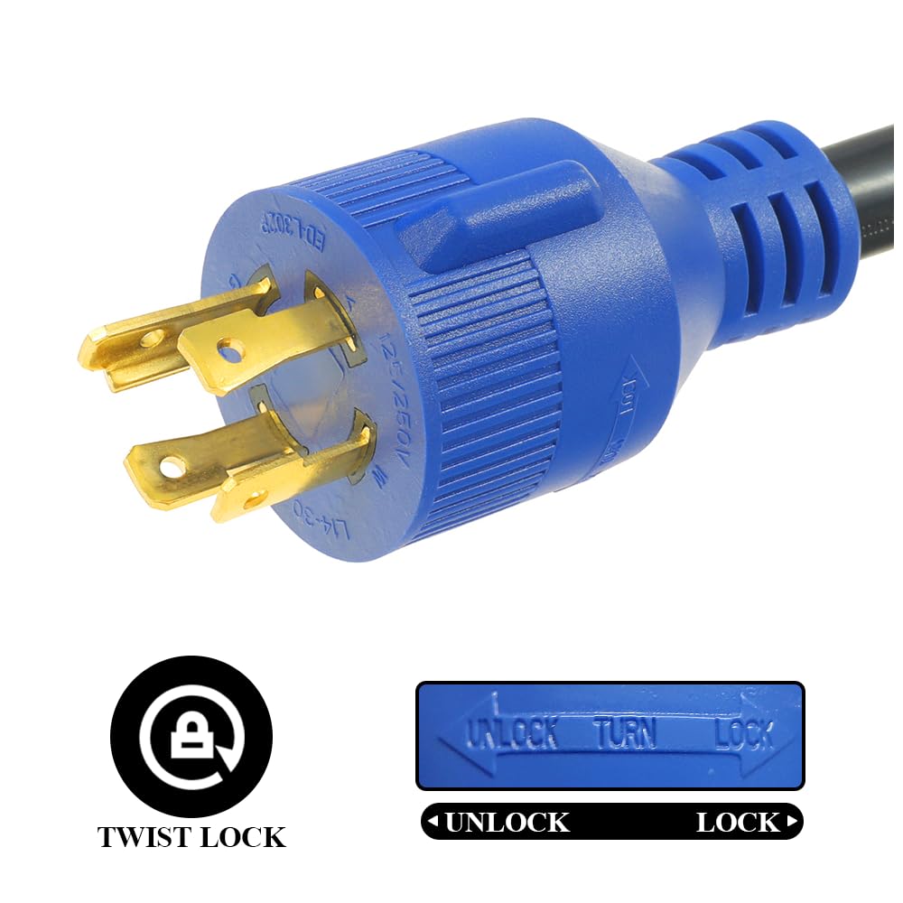 Snapklik.com : 30 Amp To 50 Amp RV Adapter,Generator Plug 4 Prong 30 ...