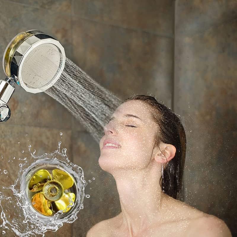 High Pressure Water Saving Shower, 360 Degrees Rotating Propeller ...