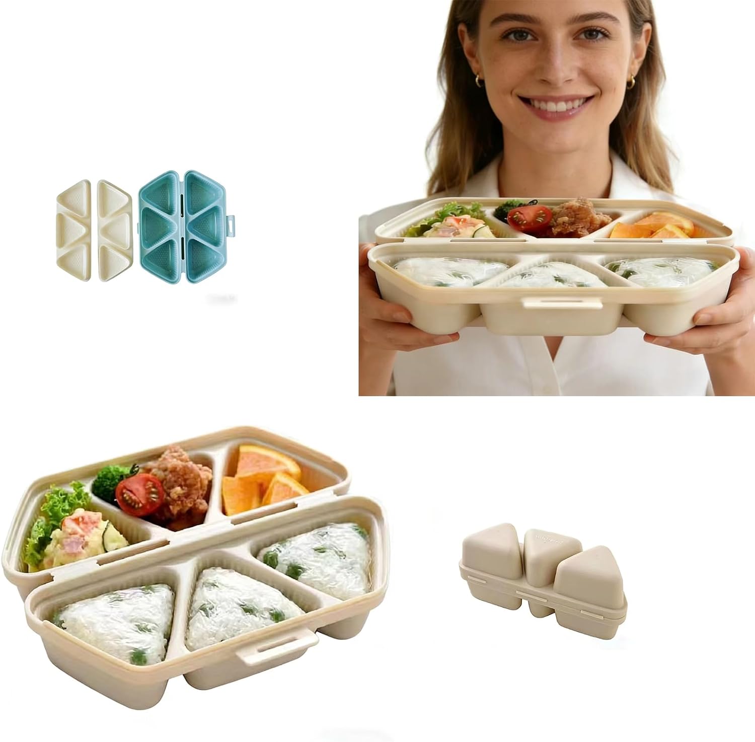 Amazon.com: Perfect 6-piece rice ball mold! Triangle Sushi Molds， Make ...