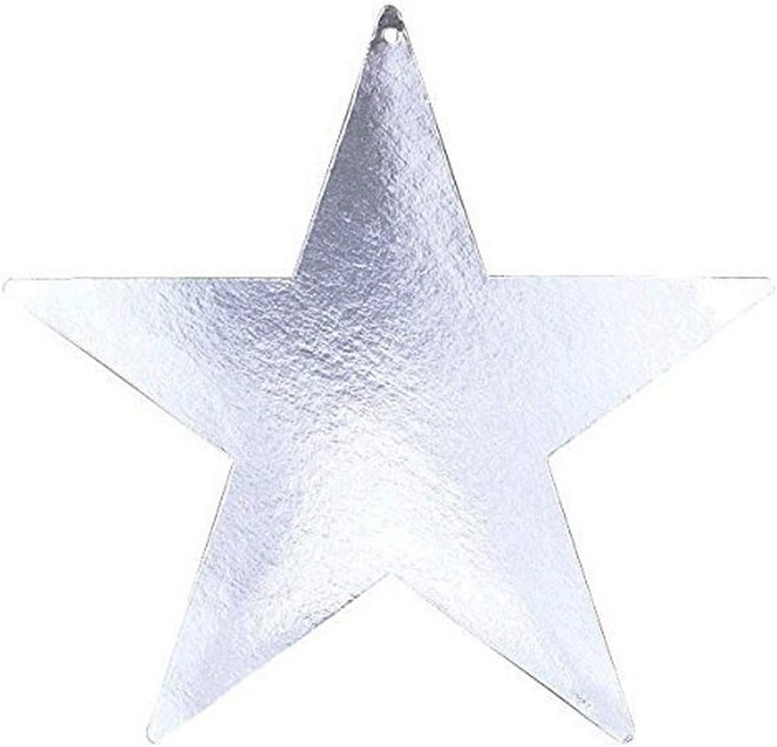Amazon.com: Silver Star Cutouts | 3.50" | Pack of 12 | Party Decor ...