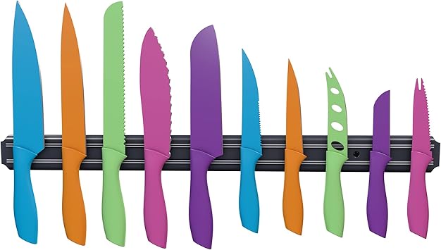 Amazon.com: Knife Set - Colorful 10-Piece Stainless-Steel Cutting ...