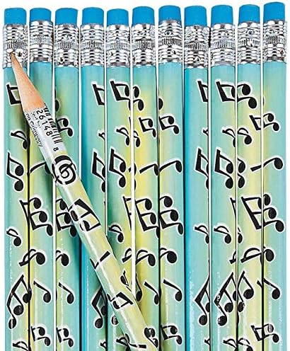 Amazon.com : Musical Notes Pencils (4 dozen per unit) 7 1/2" : Office ...
