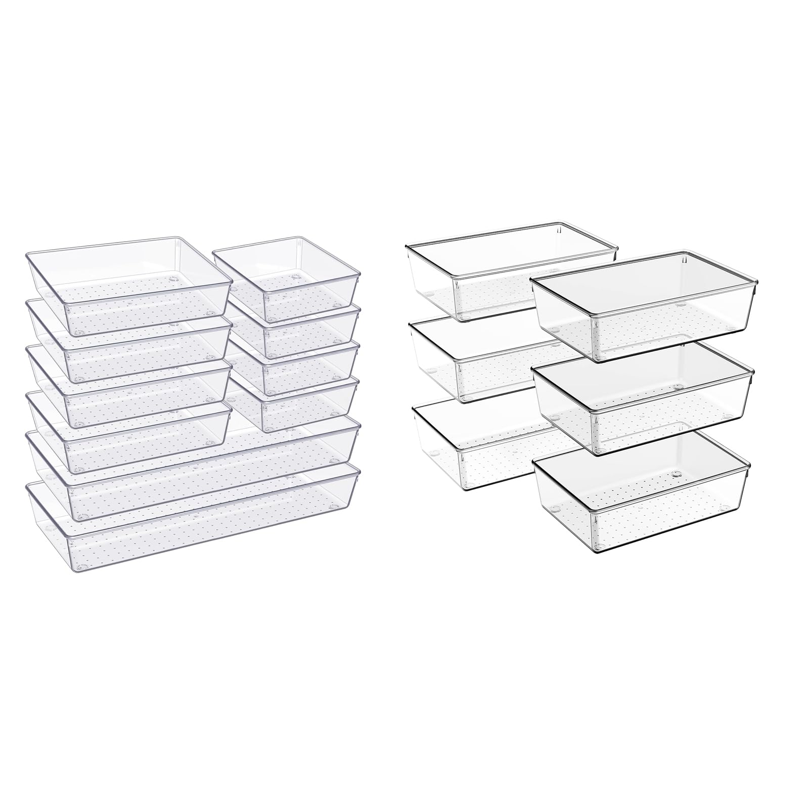 Amazon.com: Criusia Drawer Organizer,16 Pack Large Clear Plastic Drawer ...