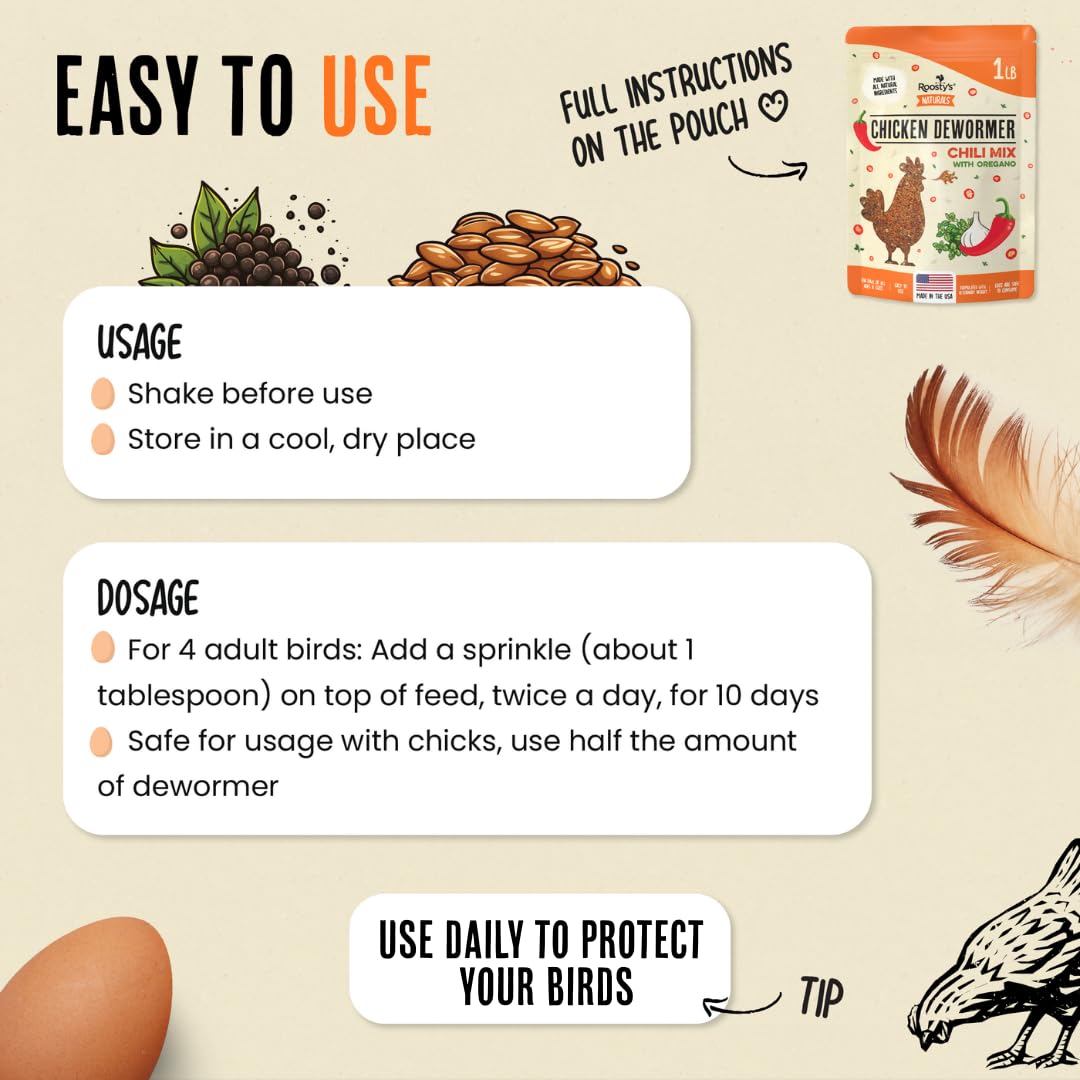 Snapklik.com : Roostys Naturals Chicken De-Wormer Powder - Chili Mix ...