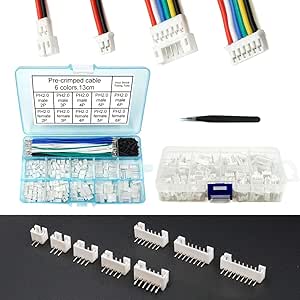 Amazon.com: PH 2.0 Connectors Pre-Crimped Cable and Right Angle Sockets Kit Bundle Compatible ...
