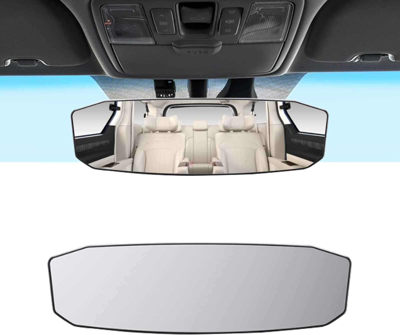 Sodcay - Juego de 1 espejo de visión grande para coche, 12 x 3.5 ...