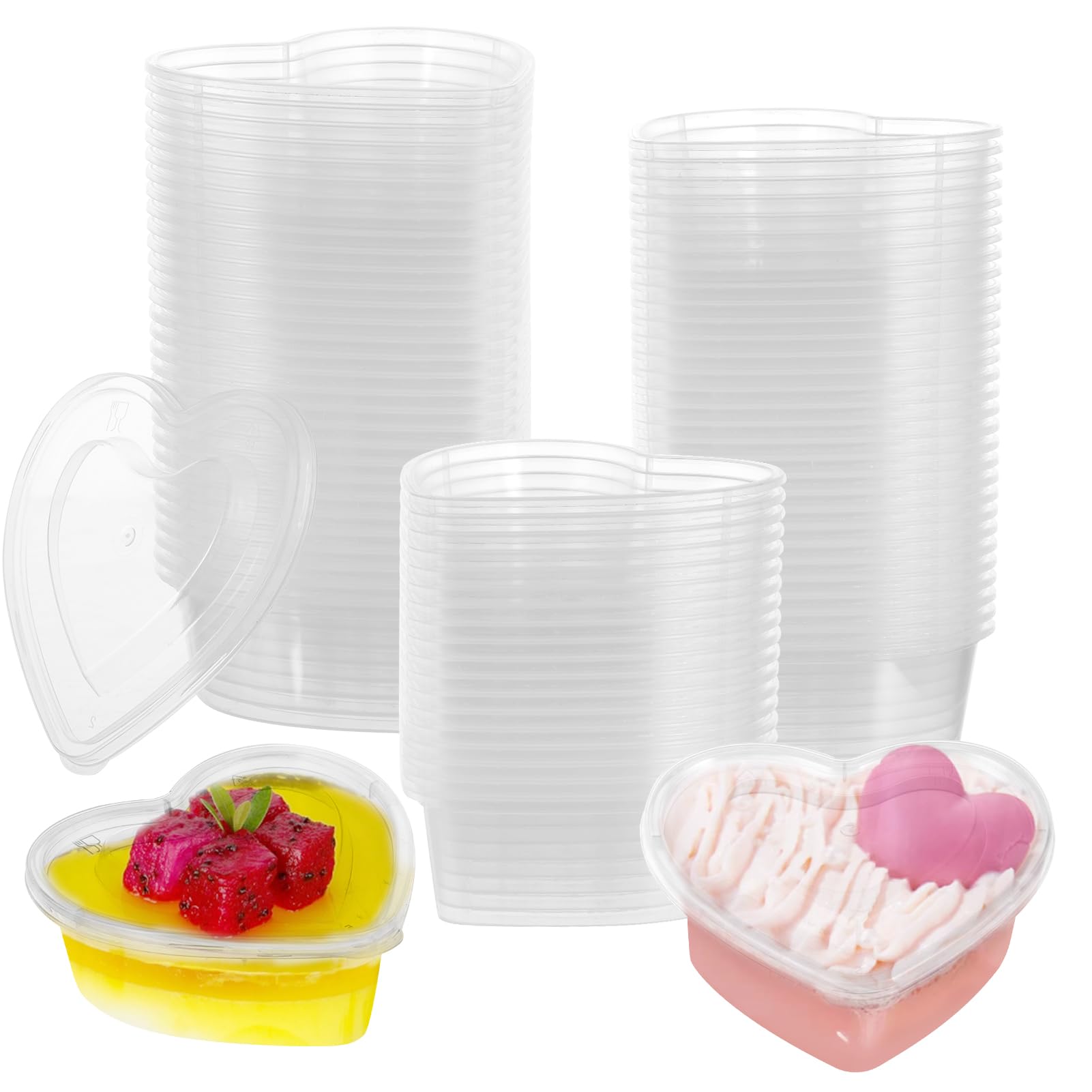 Amazon.com: Rainmae 50 Pcs Valentine's Day Heart Shaped Storage ...