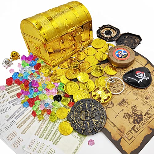 Snapklik.com : 175 Pieces Pirate Treasure Chest Toy Kit Vintage Pirate ...