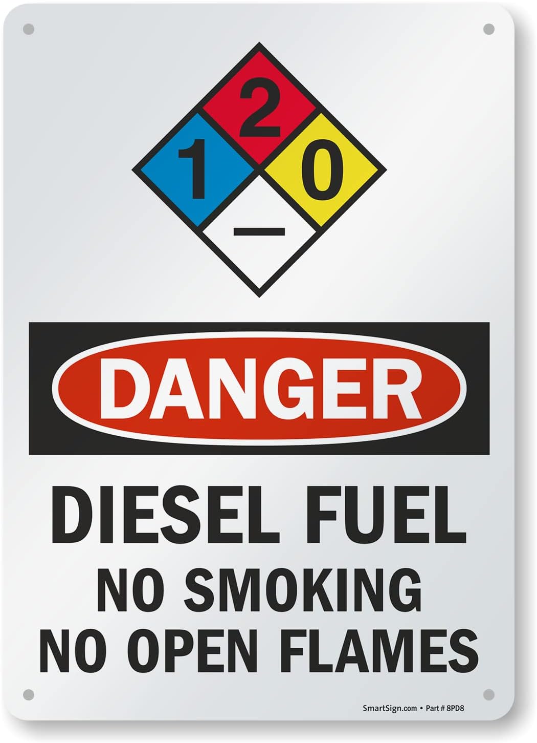 Amazon.com: NFPA 704 Diamond 1-2-0-0 Label Decal, 10 inch Vinyl for ...