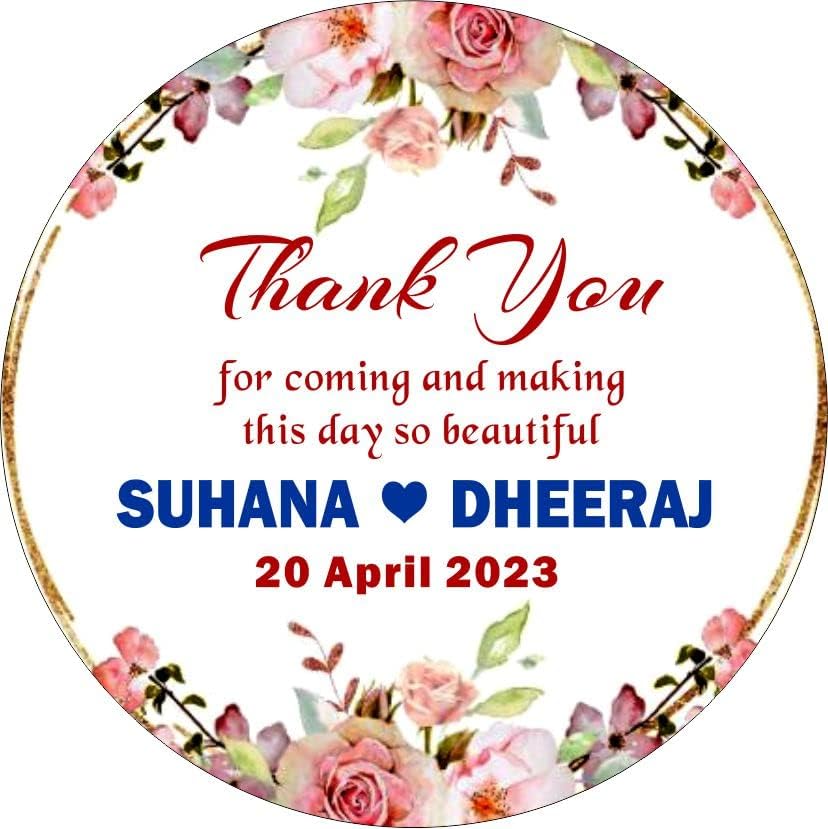 Deep Print Mart Customized Thank You Stickers for Return Gift Birthday ...