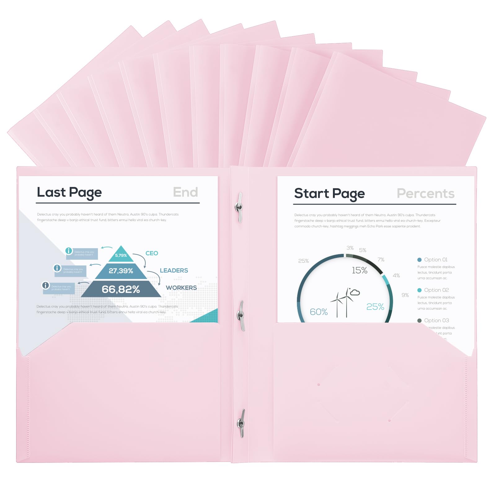 Amazon.com : SUIN Plastic Project-Folders with 2 Pockets & 3 Prong ...