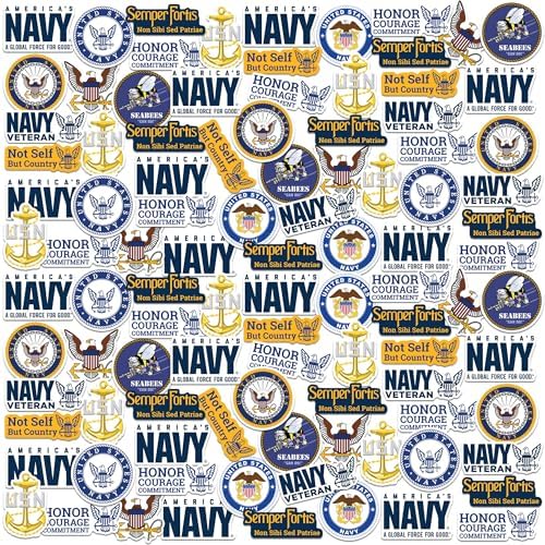 Amazon.com: United States Navy 100ct Vinyl Large Deluxe Stickers ...