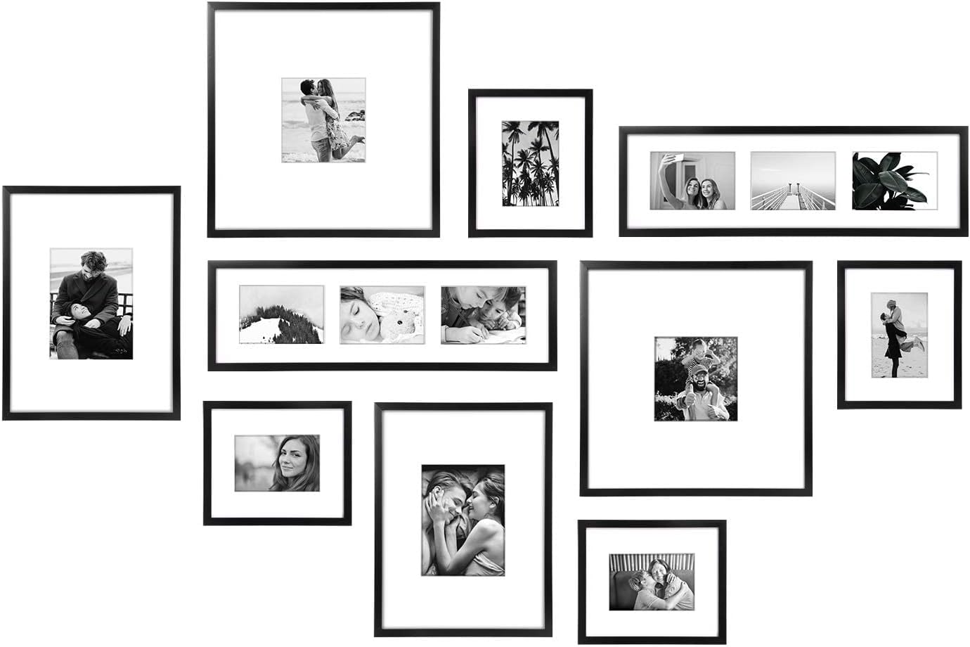 ADDMES Lot de 12 cadres photo, cadres photo de galerie pour mur, cadres ...