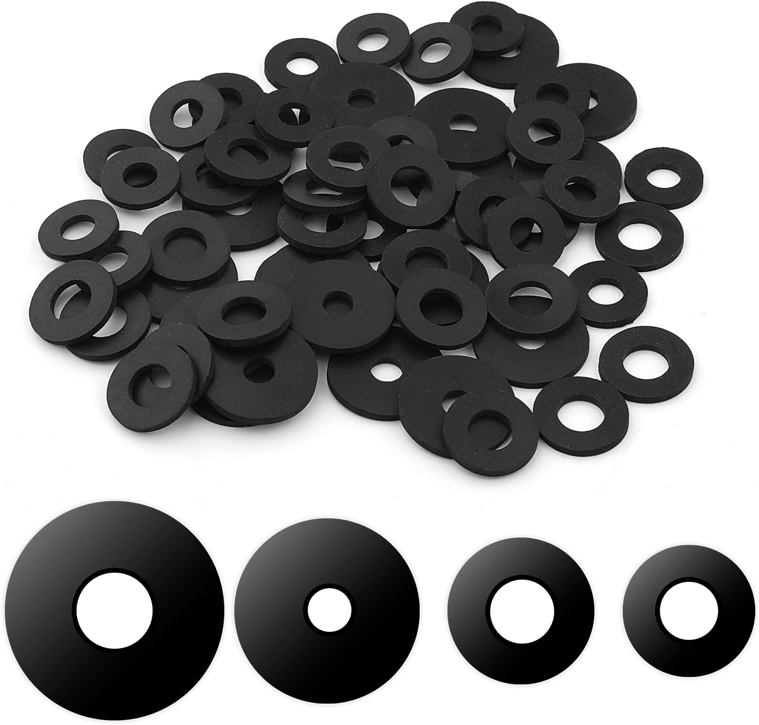 Amazon.com: 80pcs Flat Rubber Washers Assortment Kit, 18/20/25/30mm ...