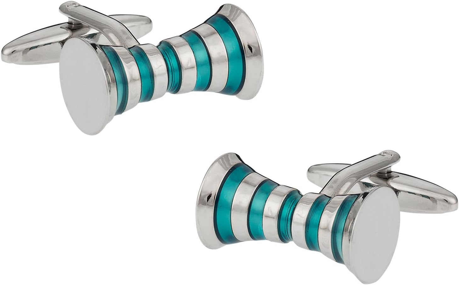 Amazon.com: Unique Mens Cuff Links Aqua Blue Rollers Cufflinks with ...