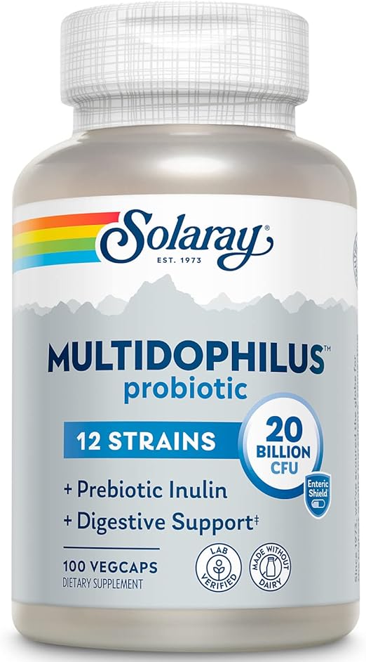 Amazon.com: SOLARAY Multidophilus 12 Strain Probiotic 20 Billion CFU ...