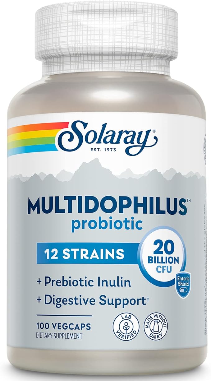 Amazon.com: Solaray Multidophilus 12 Strain Probiotic 20 Billion CFU ...