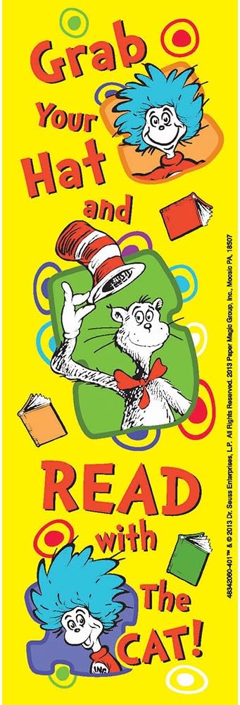 Amazon.com: Color Your Own Dr. Seuss The Cat in The Hat Bookmarks - 48 ...