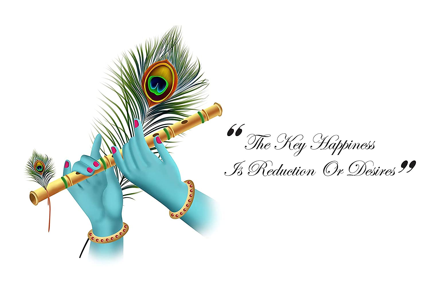 Decals Creation Shree Krishna Bansuri Key Happiness Wall Sticker for ...