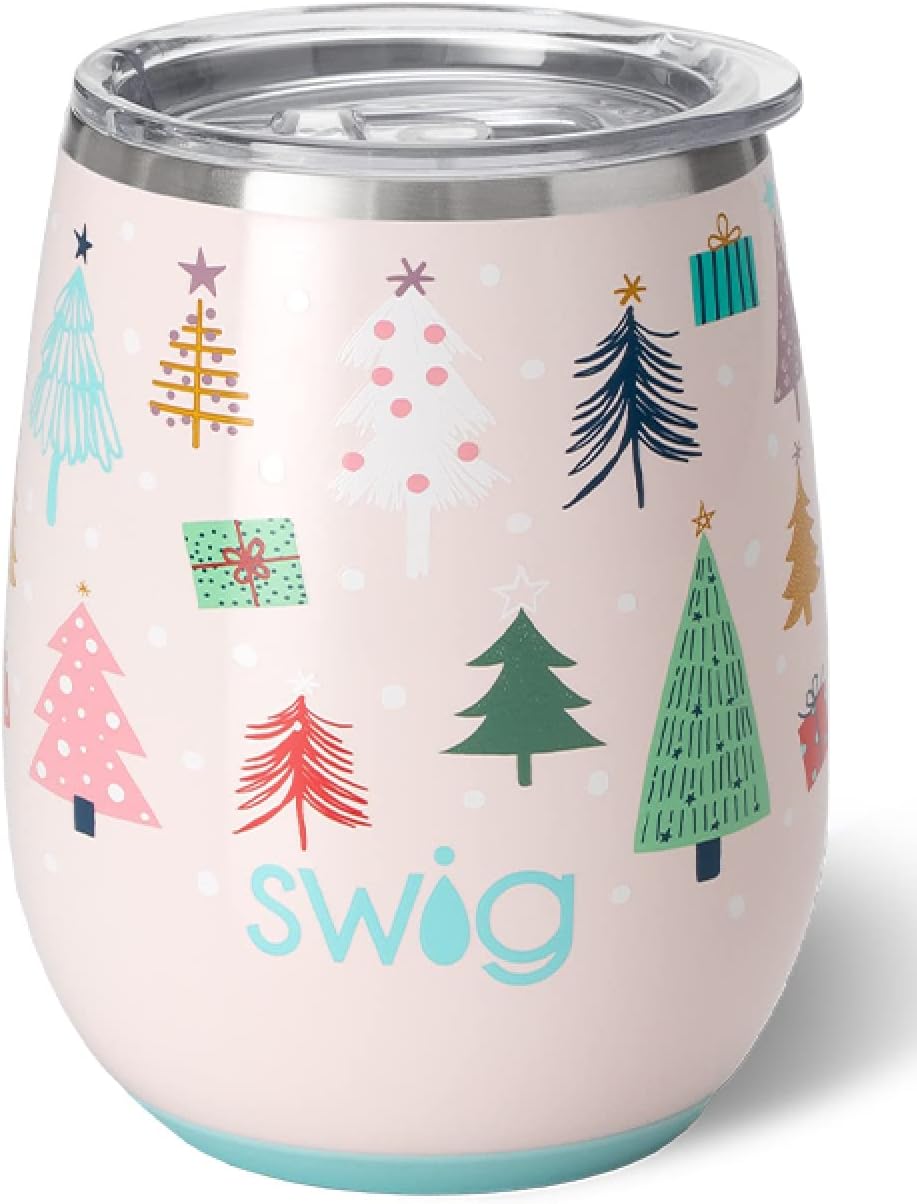 Amazon.com | Swig Life 14oz Insulated Wine Tumbler with Lid | Christmas ...