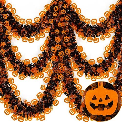 Amazon.com: Halloween Decorations,33 Ft Halloween Tinsel Garland with ...