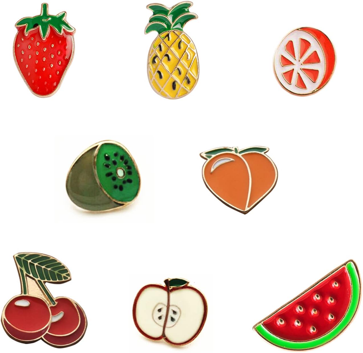 Amazon.com: 8Pcs Fruits Enamel Brooches Pins Watermelon Strawberry ...