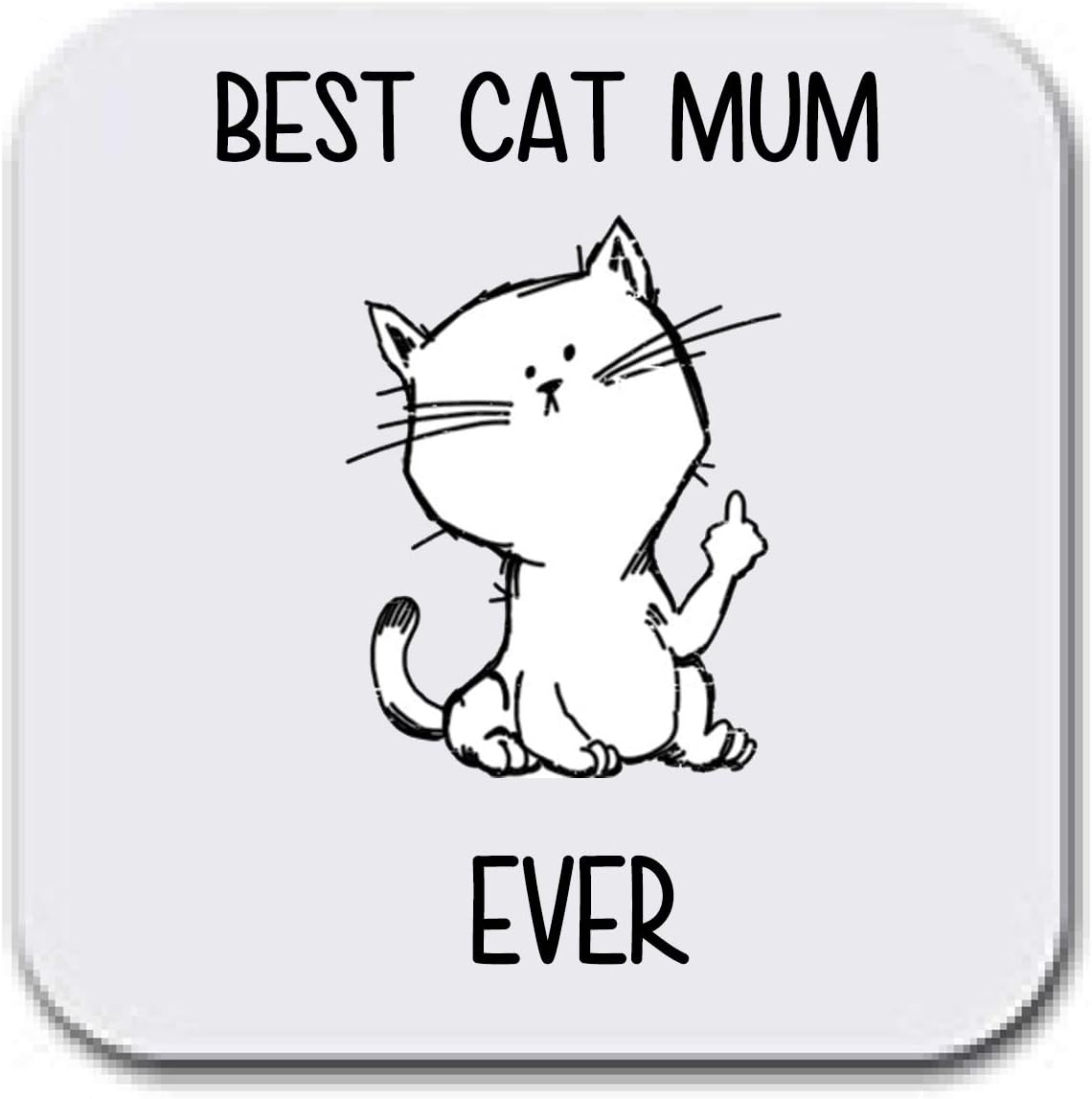 World’s Best Cat Mum Oak Veneer Coaster. Cute Kitty Coaster. Gift for ...