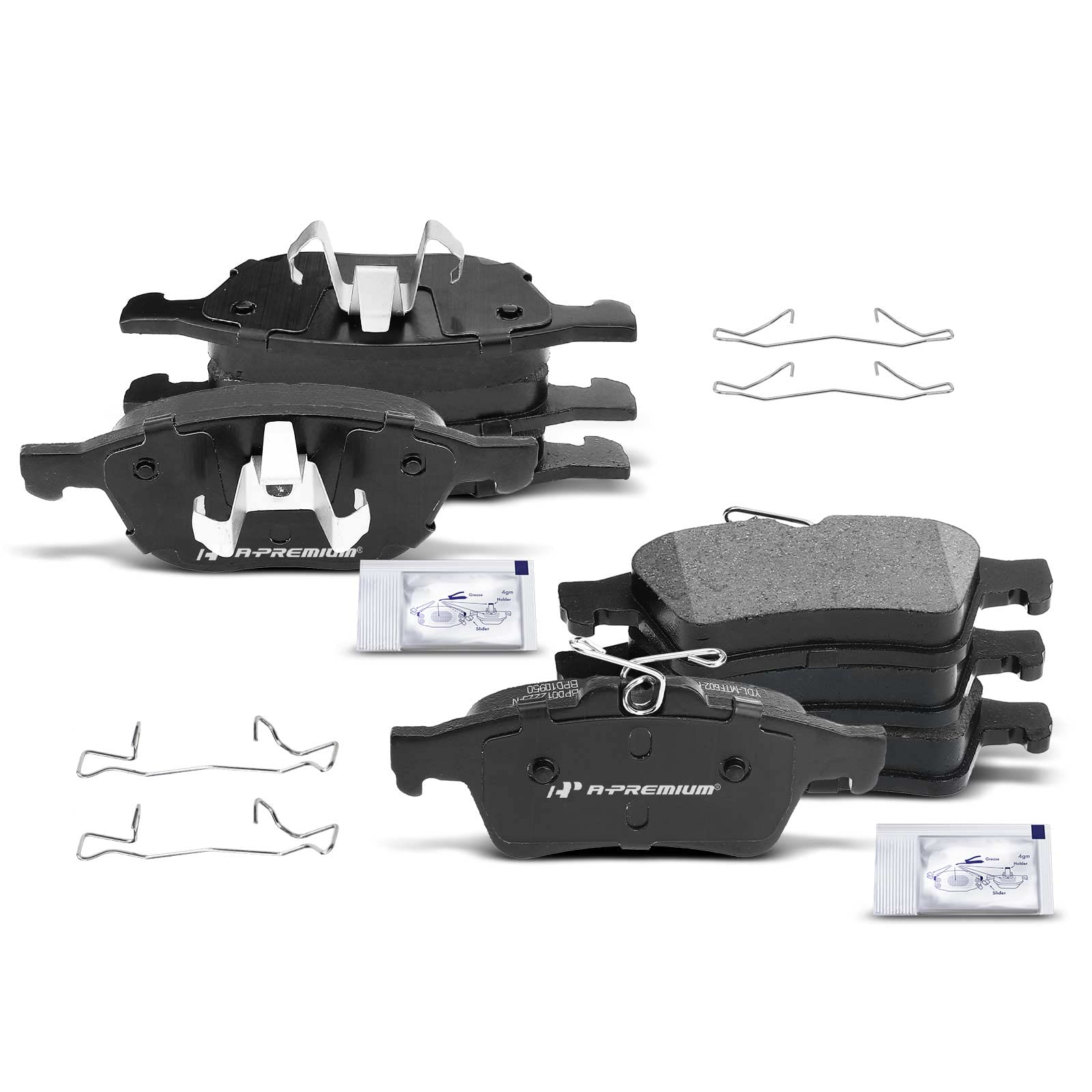 A-Premium Front & Rear Ceramic Disc Brake Pads Set Compatible with ...