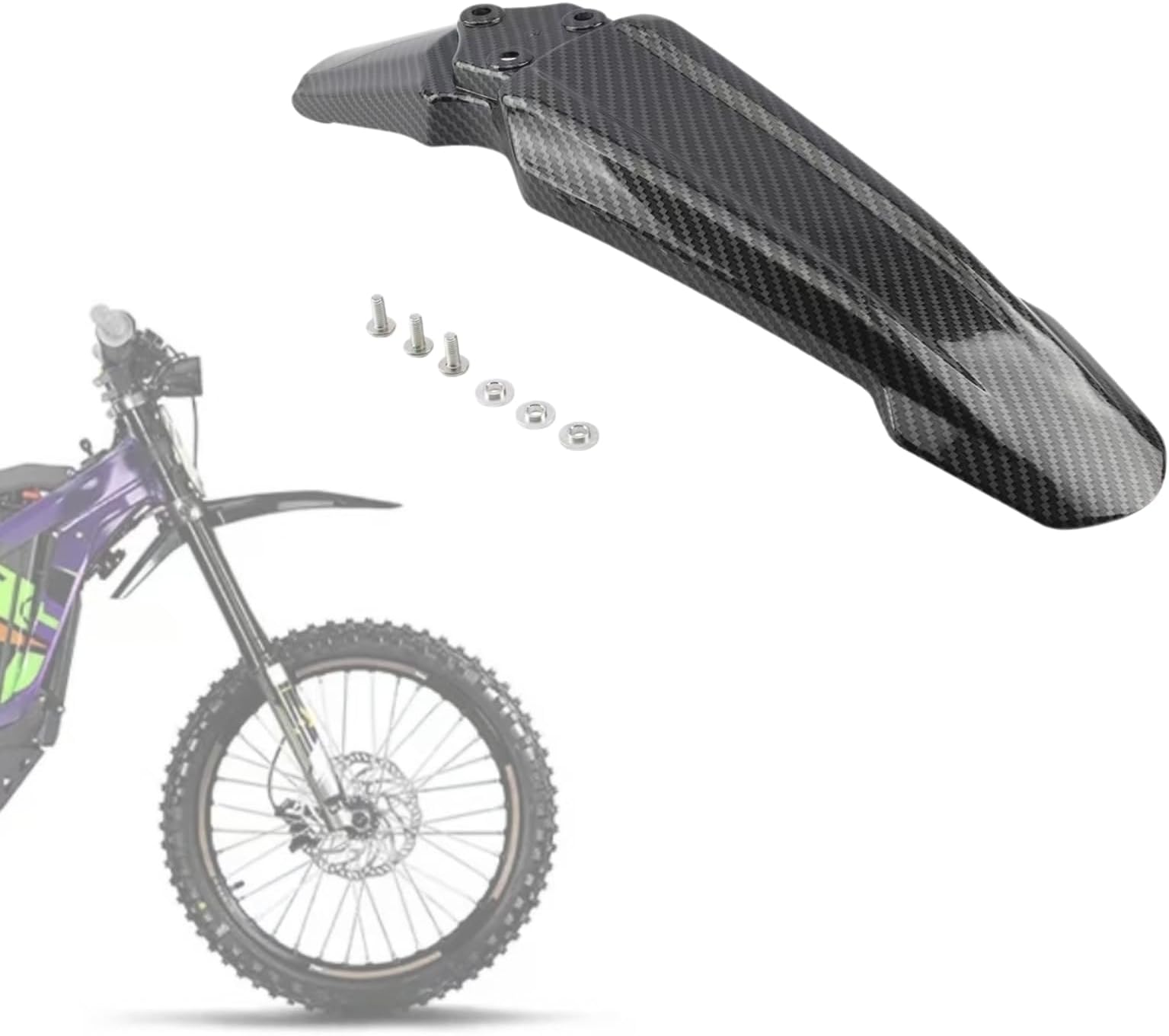 Amazon.com: Off-road electric motorcycle fender Carbon fiber design PP ...