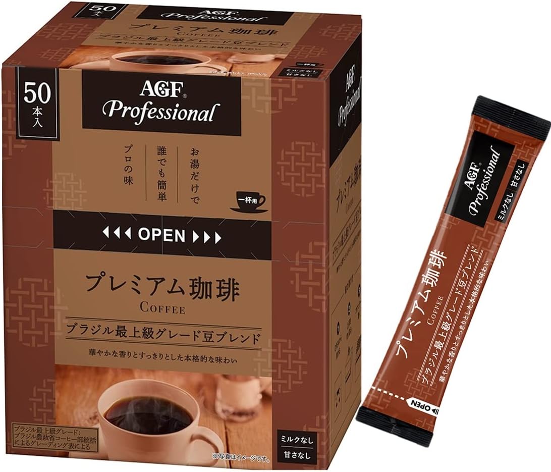Amazon | AGF プロフェッショナル プレミアム珈琲1杯用 50本 | AGF(エージーエフ) | インスタント・スティック 通販