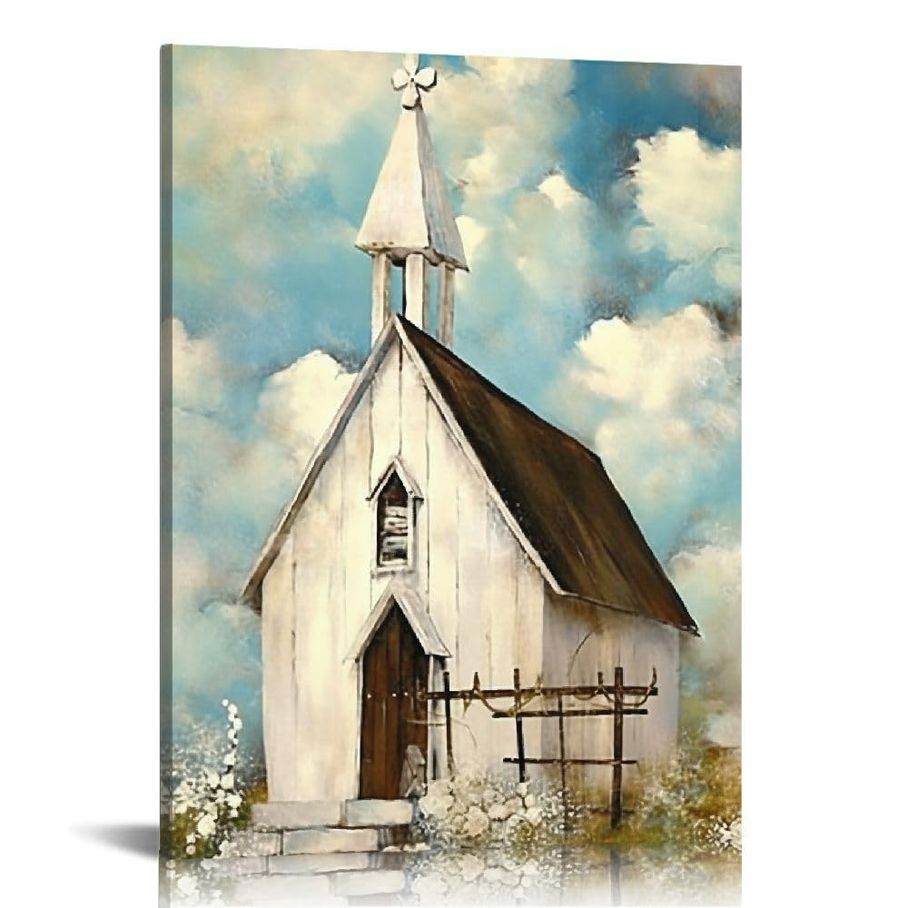 Amazon.com: DPOTLI Farmhouse Decor Wall Art Country Church Pictures ...
