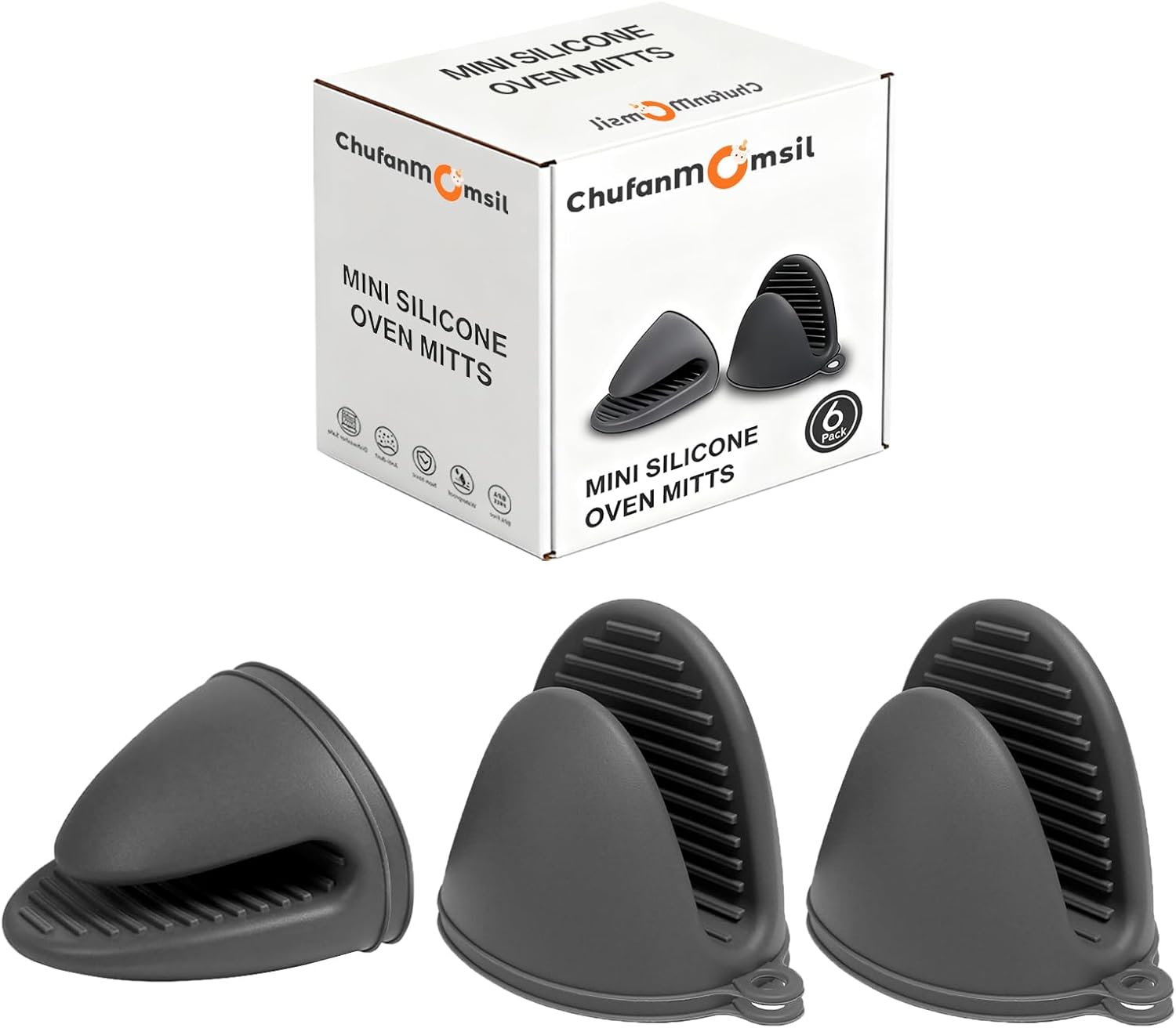 Amazon.com: ChufanMomsil 6 Pack Mini Oven Mitts Silicone Pot Holders ...