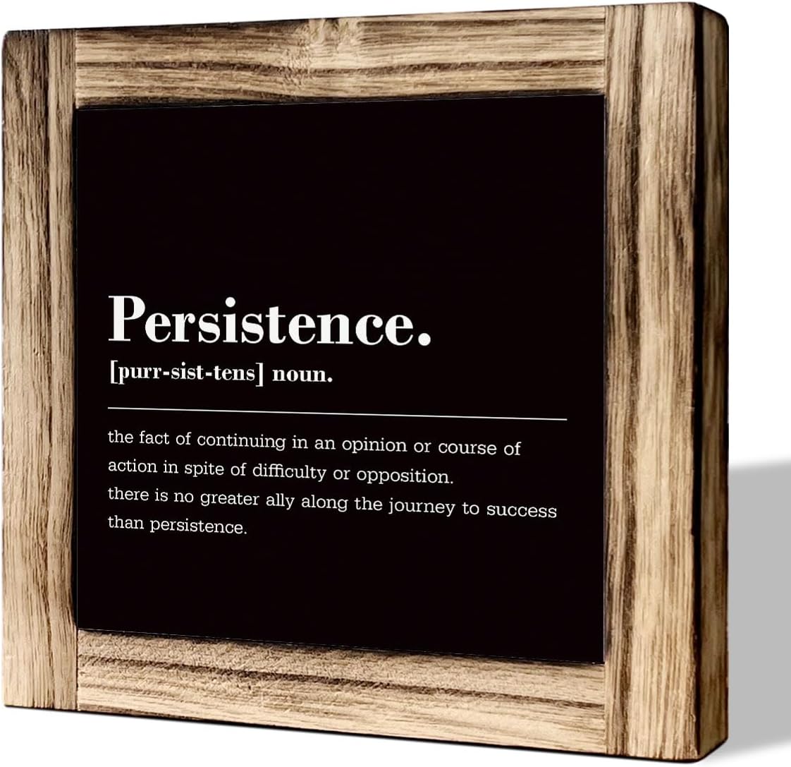 Amazon.com: Persistence Definition Sign, Motivational Desk Decor ...