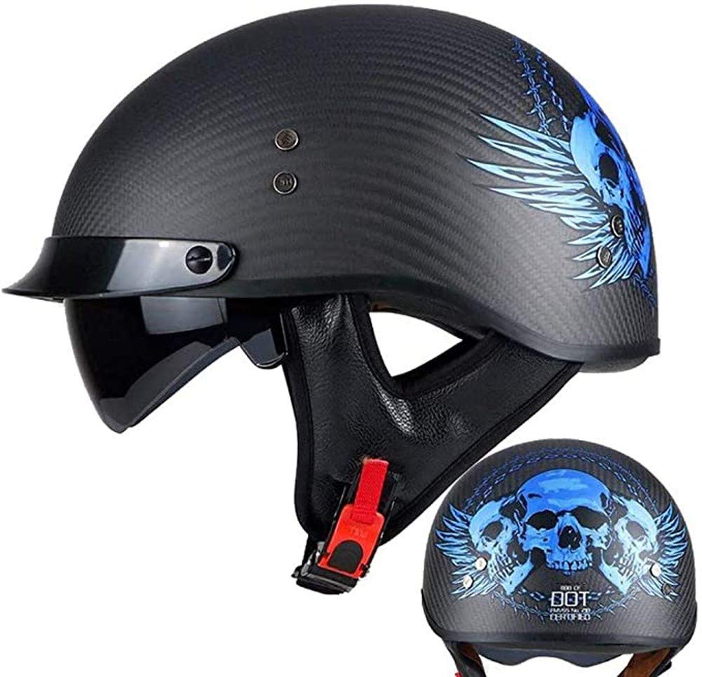 Buy SMINNG Open Face Helmet Carbon Fiber DOT Certified Motorcycle ...