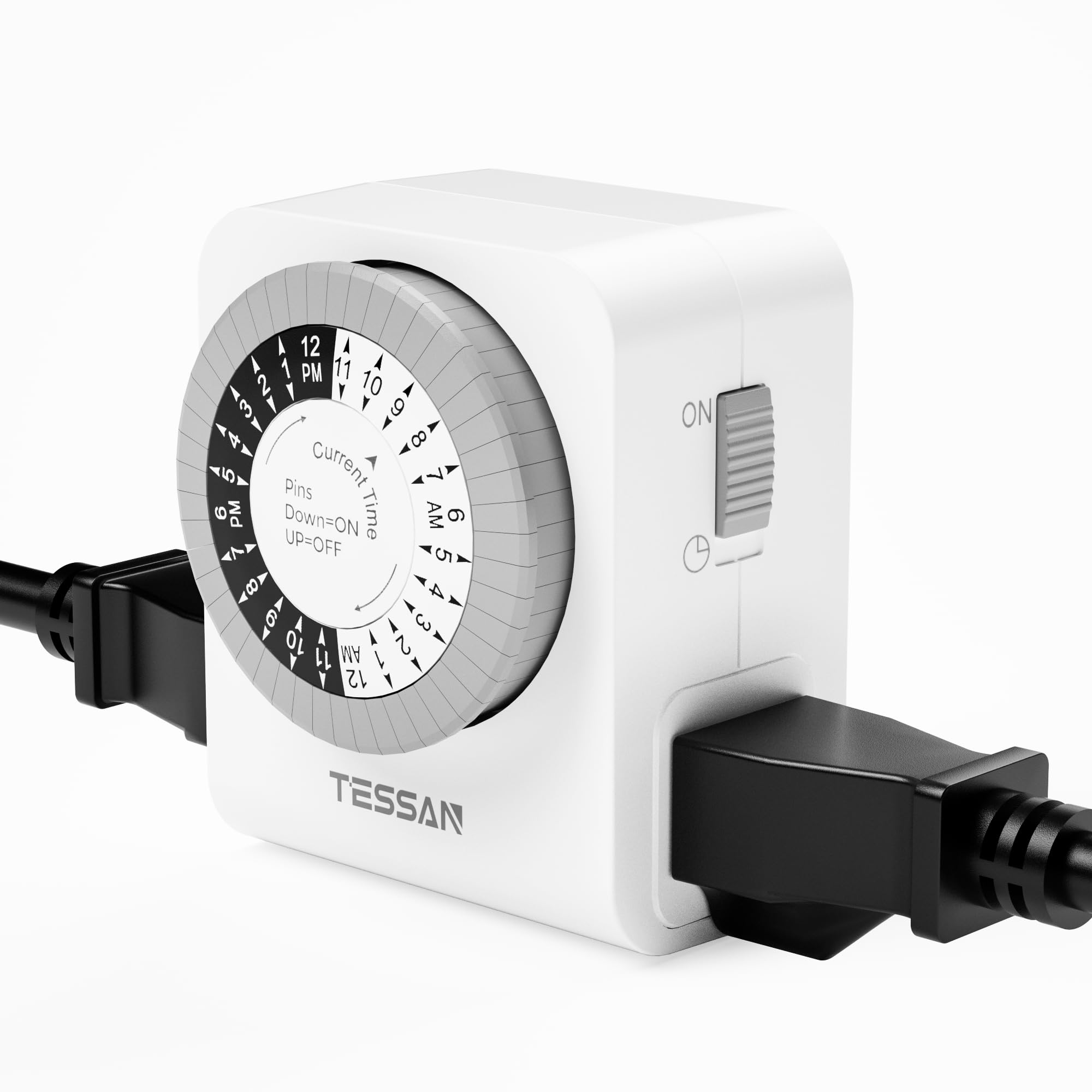 Snapklik.com : TESSAN Outlet Timer, Mechanical 24-Hour Light Timers For ...