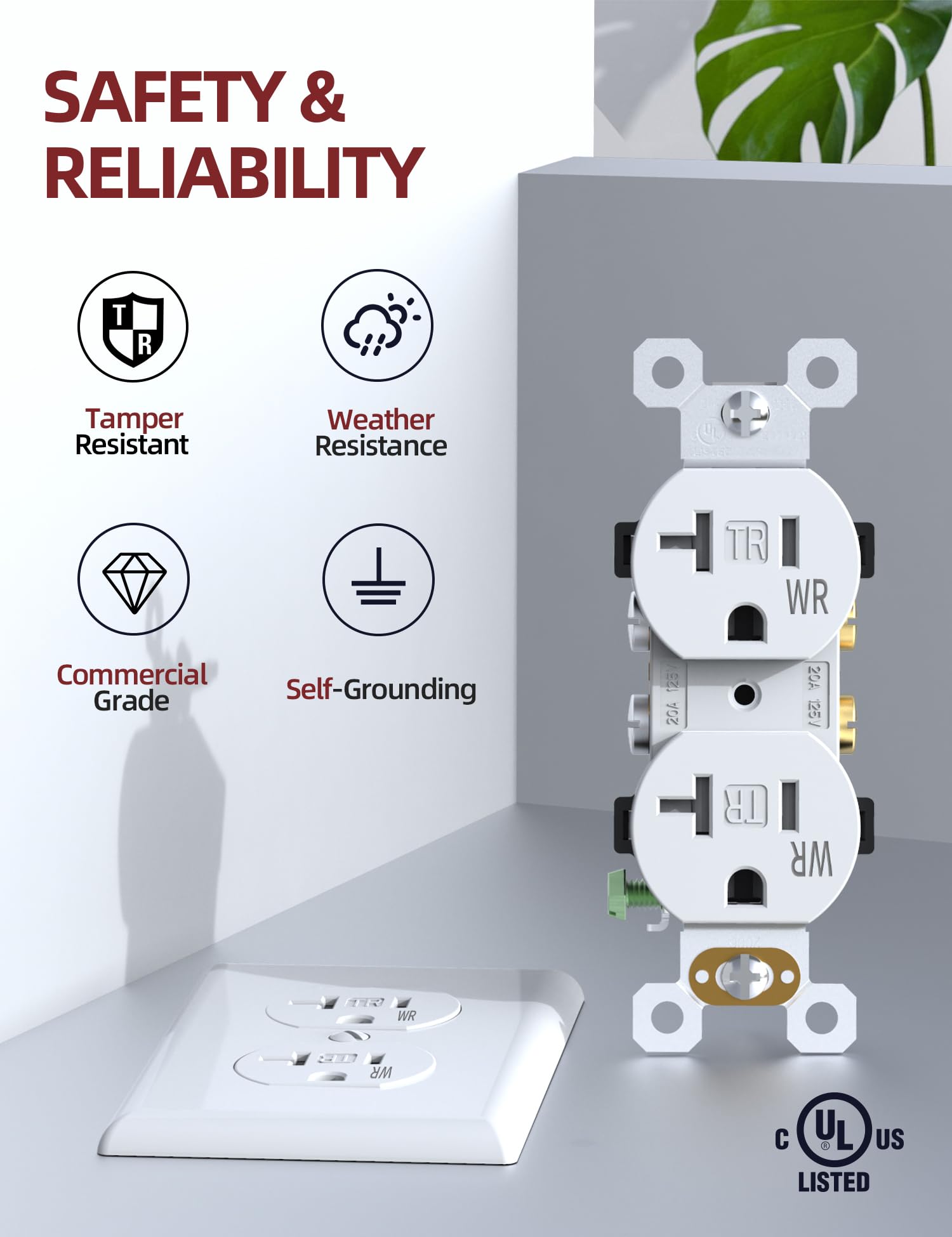 Snapklik.com : 20 Amps Outlets Duplex Electrical Receptacle Outlets,WR ...