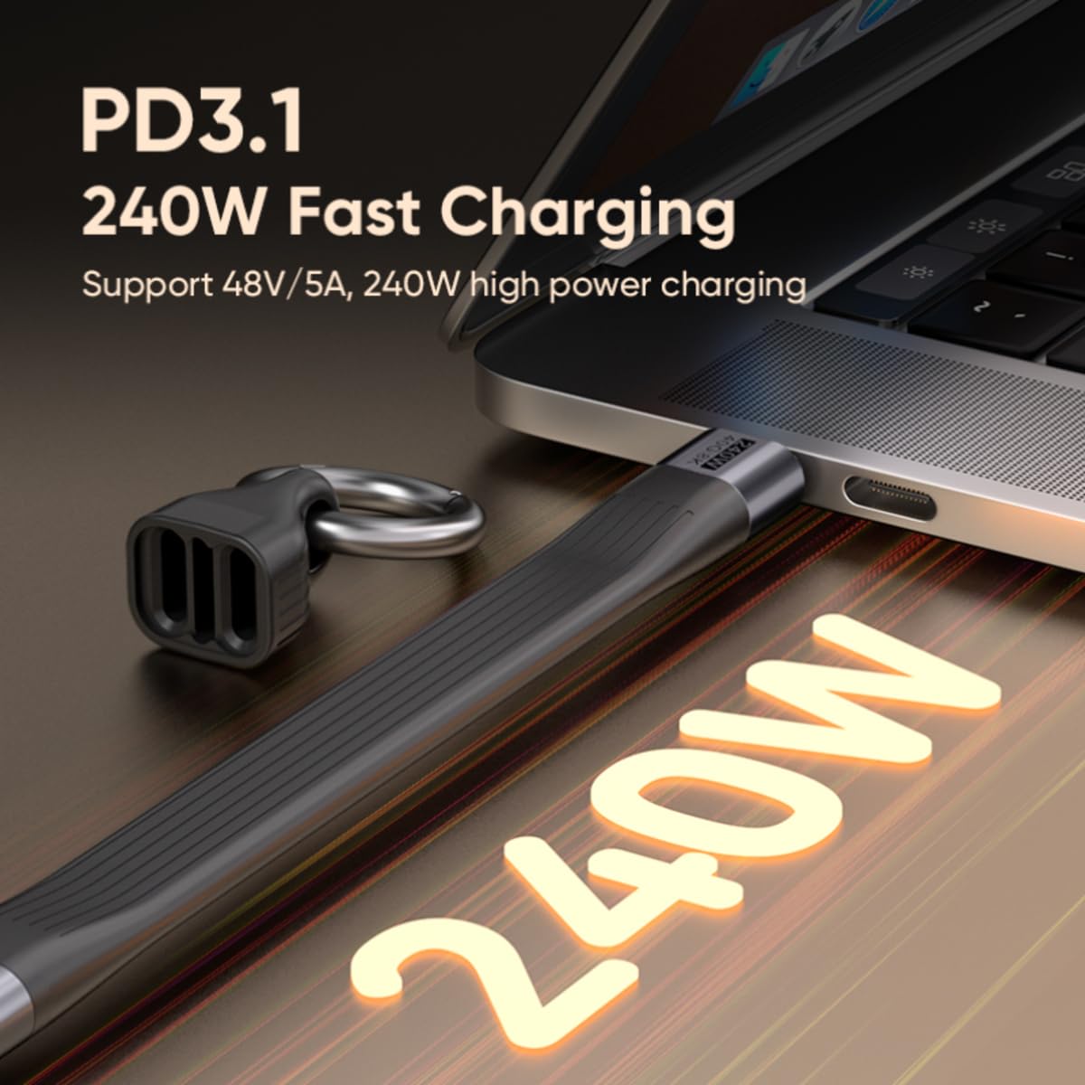 Portable Charging Cable Hagibis USB 4.0 Keychain Cable | 240W Fast ...