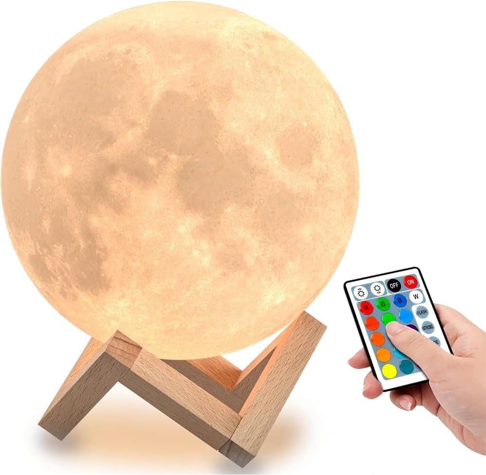 AWXUOCK Moon Lamp Galaxy Lamp 5.9 inch 16 Colors LED 3D Light, Remote ...
