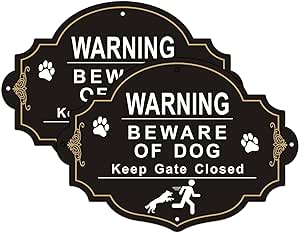 Amazon.com: Adfitjo Beware of Dog Sign, 2 Pack Beware of Dog Signs for ...