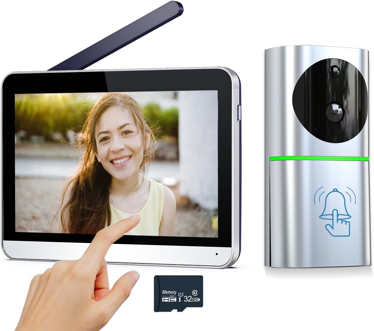 SIMBAILAI 1080P Vidéo Interphone Visiophone Portier sans Fil,Écran ...