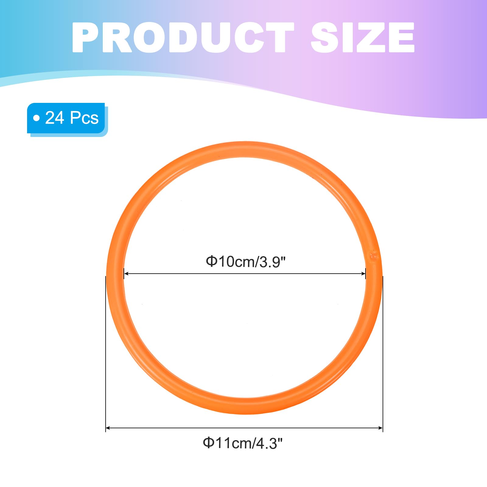 PATIKIL 4.3 Inch Plastic Ring-Toss Rings for Bottles, 24 Pack Carnival ...