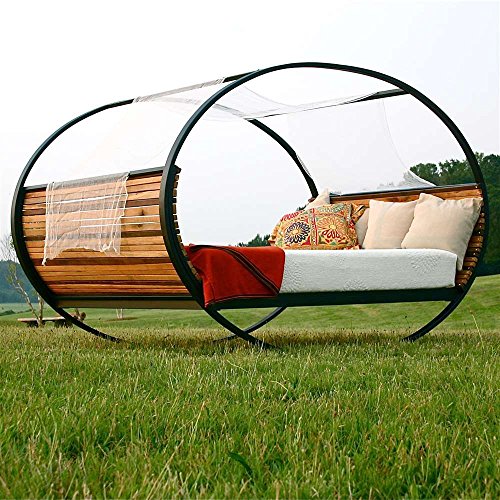 Best Rocking Bed for Indoor Outdoor use, Natural Hardwood