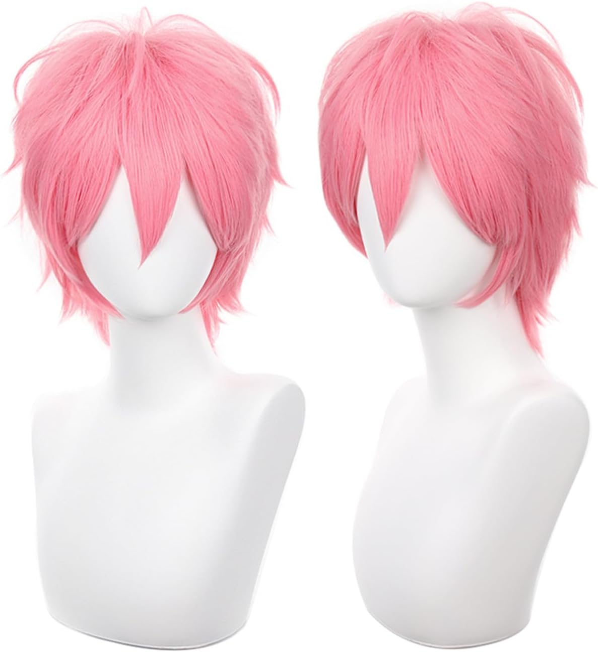 Amazon.com: COSPLAZA Pink Cosplay Wig Short Spiky Fluffy Heat Resistant ...