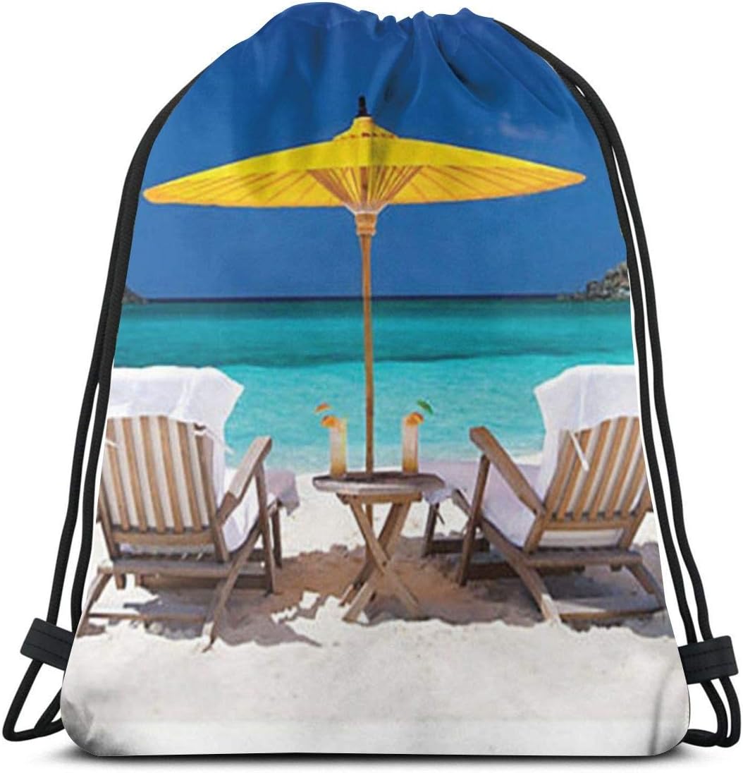 OPLKJ Bolsas con cordón de gimnasio, Sombrilla de playa Mochila con ...