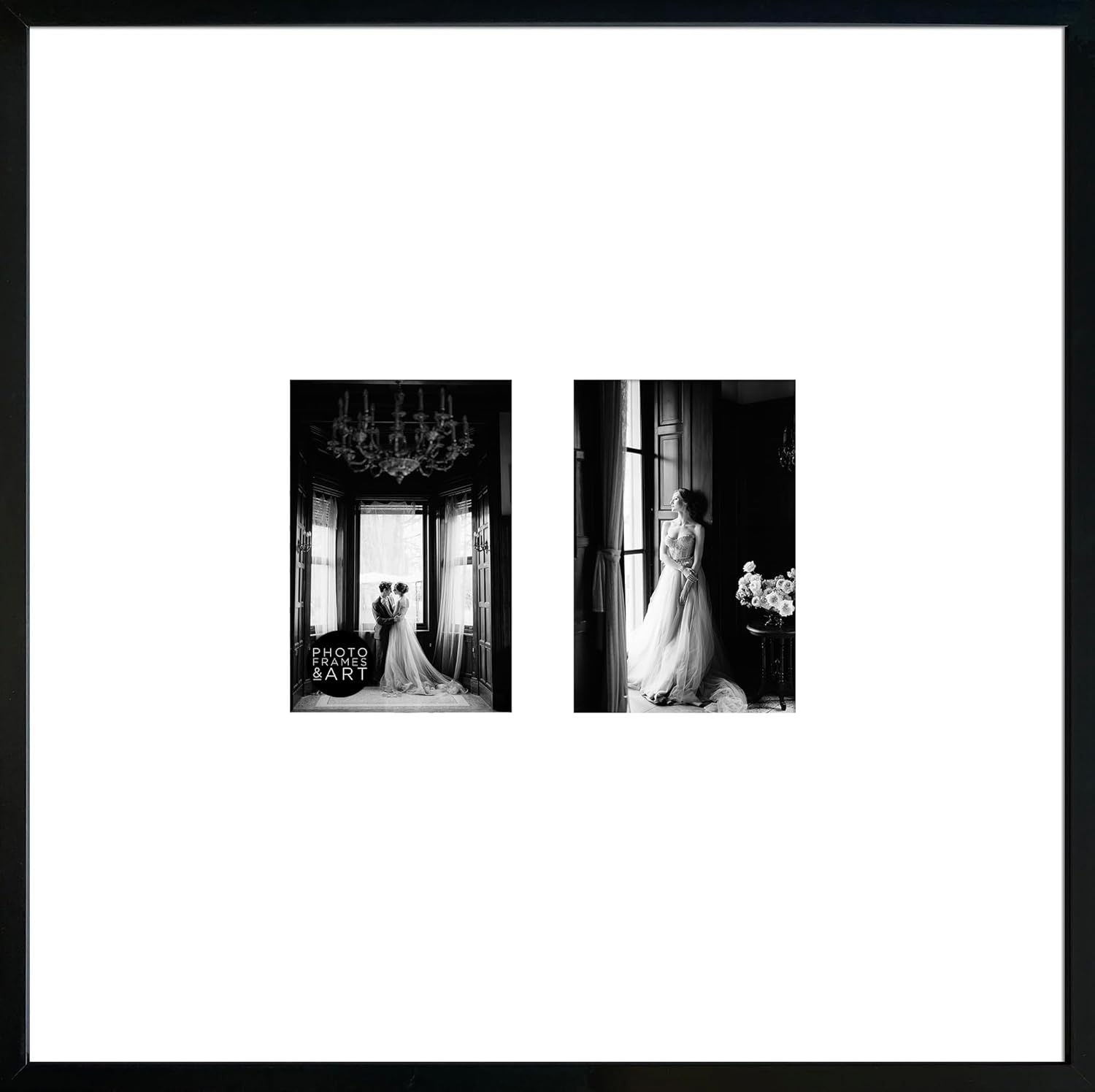 pf+a Large Black Square Frame For x2 6x4 Photos - Perspex Window ...