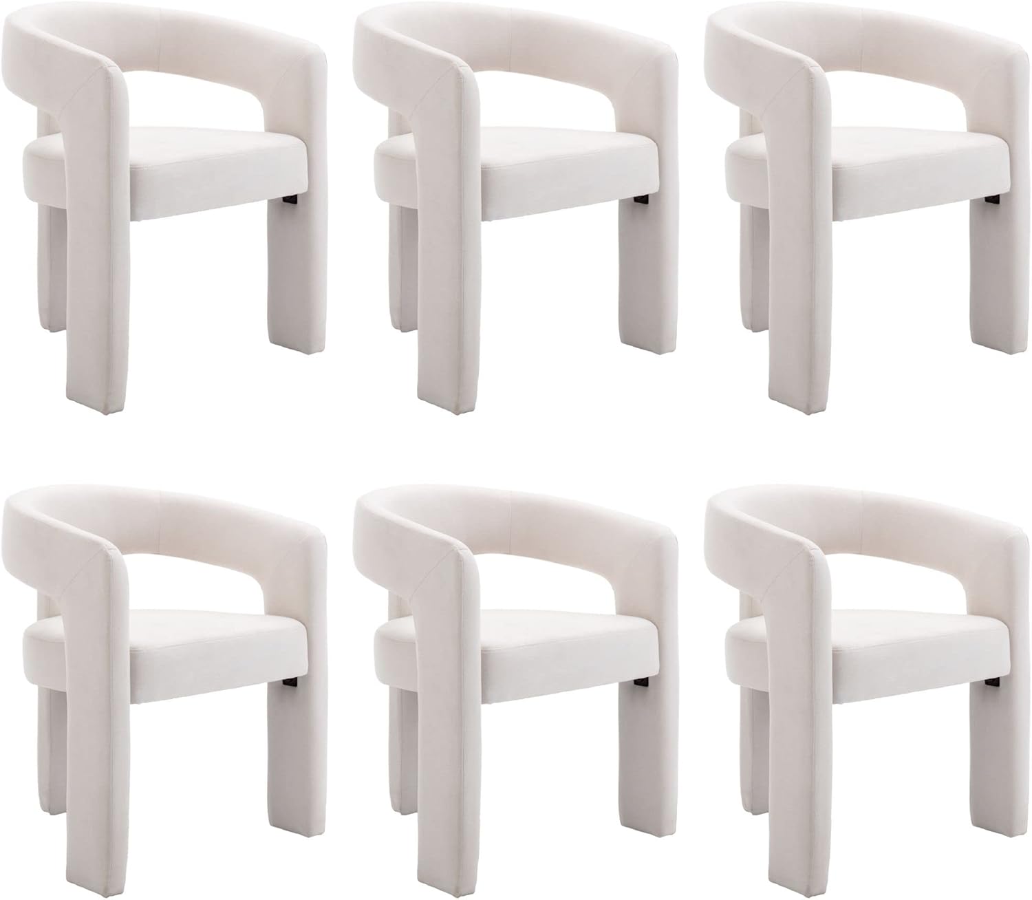 Amazon.com - BESTANO Set of 6 Modern Linen Fabric Upholstered Dining ...