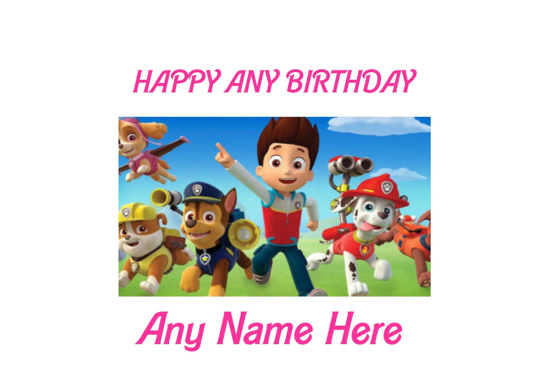 Buy Baking Bling Happy Birthday Paw Patrol Ryder A4 Personalised Name ...